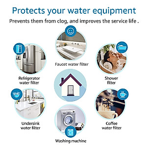 AQUACREST FXHSC&FXHTC 10" x 4.5" Whole House Water Filter, Replacement for GE FXHSC/FXHTC, Culligan R50-BBSA/RFC-BBSA, Pack of 4