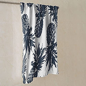 Dark Blue Pineapple Hand Towel Watercolor Summer Fruit Face Towel Soft Fingertip Graphic Hand Towels for Bathroom Kitchen Hotel Yoga & Gym 27.5 X 15.7'
