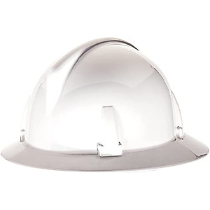 MSA 454719 Topgard Full Brim Safety Hard Hat with 1-Touch Suspension | Non-Slotted Polycarbonate Shell, for General Purpose and Elevated Temperatures - Standard Size in White