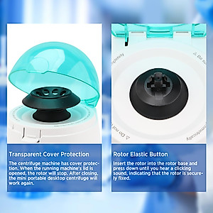 Sanliang Mini Centrifuge 7000RPM Lab Benchtop Centrifuge Machine with 2 Rotors for 8 x 0.2/0.5/1.5/2.0ml and 0.2mL×32 PCR Strips, Low Noise≤45dB.