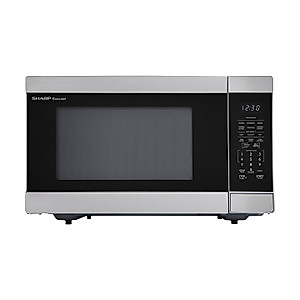 SHARP Removable 13.6" Carousel Turntable, Cubic Feet, Countertop SMC1662KS 1100 Watt Microwave Oven, cu. ft, Stainless Steel, 1.6 CuFt, Stainless