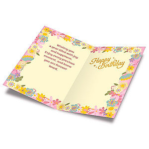 Prime Greetings Daughter Birthday Card, Made in America, Eco-Friendly, Thick Card Stock with Premium Envelope 5in x 7.75in, Packaged in Protective Mailer
