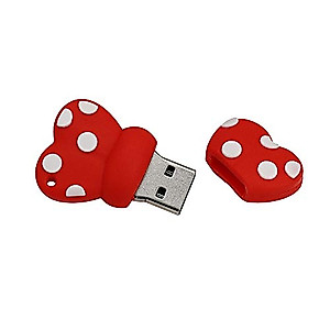Aneew 16GB Pendrive Cartoon Cute Red Bowknots Model USB Flash Drive Memory Stick U Disk Thumb Girl Gift
