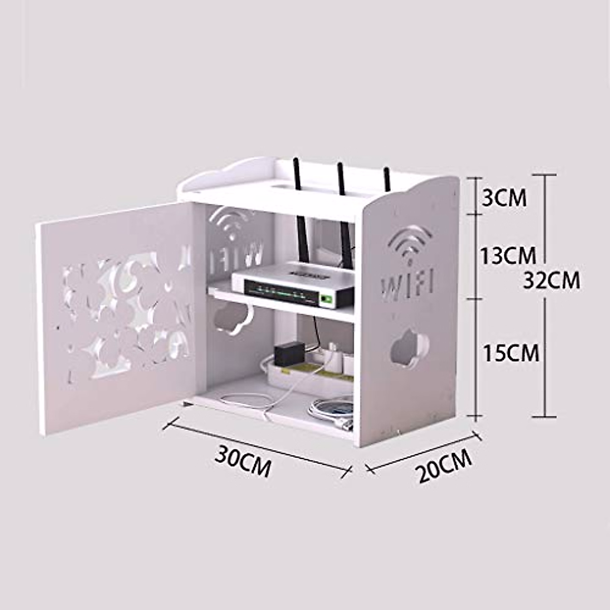 Creative WiFi Router Multi-Function Storage Box Home Living Room TV Cabinet Power Cord Finishing Box White Set-top Box Bracket