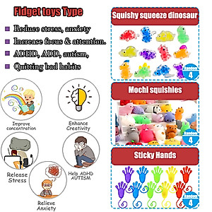 102 PCS Premium Party Favors Toys for Kids,Assortment Mini Pop Fidget it Toys for All Ages Kids,Classroom prizes,Treasure Chest,Prize Box Toys, Goody Bag Fillers,Carnival Prizes for Boys Girls 4-10