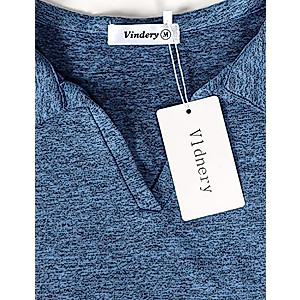 Workout Tops for Women Golf Tennis Polo Shirts Short Sleeve V Neck Loose Fit Plain Yoga T-Shirts Blue