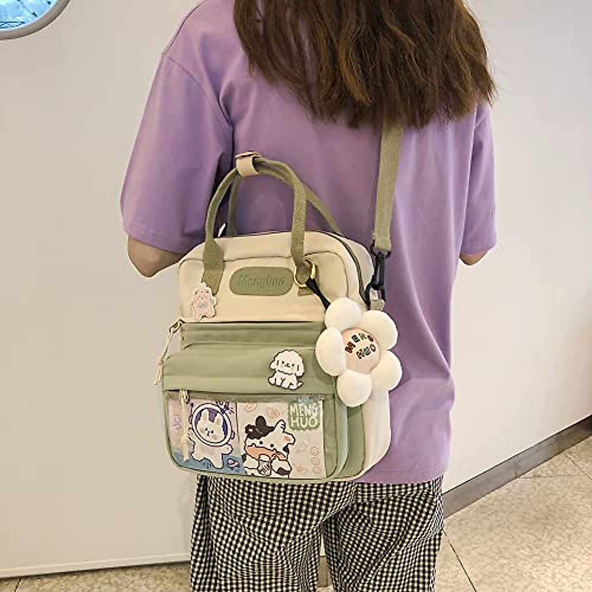 JQWSVE Kawaii Backpack with Kawaii Pins & Accessories Kawaii Aesthetic Backpack Cute Ita Bag Japanese Backpack JK Uniform Bag