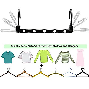 Space Saving Hangers - Sturdy Plastic Magic Hangers 5 Holes Hanging Closet Organizers for Clothes Shirt Dress Small Space Organization and Storage Apartment College Dorm Room Essential（8pcs）