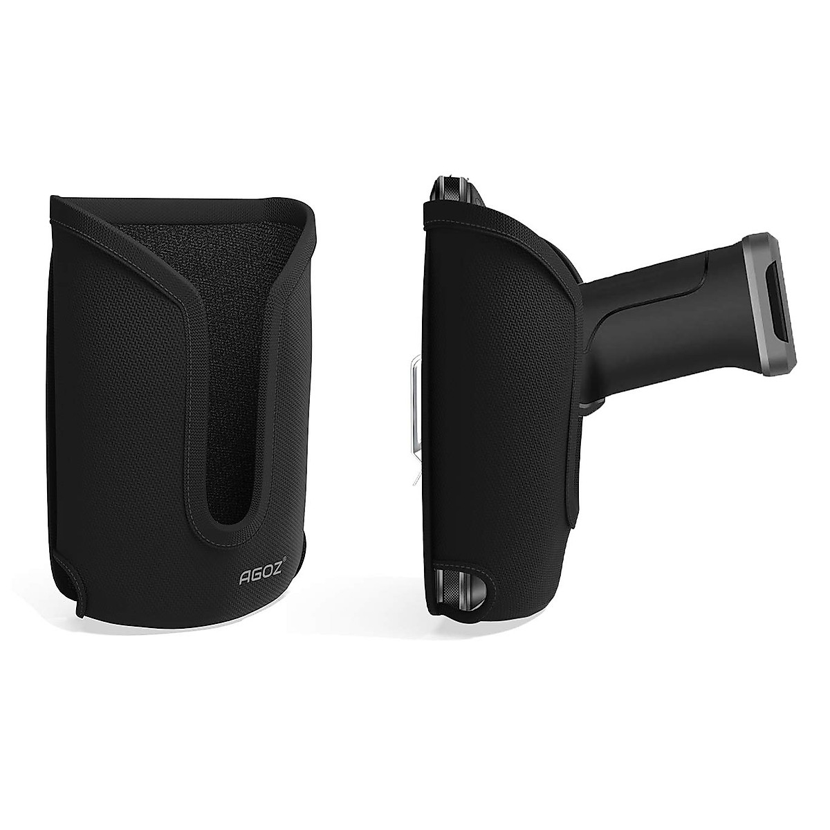 Agoz Barcode Scanner Holster for Zebra TC75x, TC75, TC70x, TC70, TC72, TC77, M60, MC67 to fit with Handheld Grip, Rugged Carrying Case Pouch, Cover with Metal Clip & Belt Loops