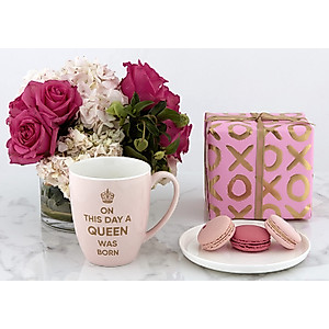 SipNBloom -- Queen Coffee Mug Queen Mug Queen Gifts for Women Happy Birthday Gifts for Women Coffee Mugs for Women Birthday Cups for Women Happy Birthday Mug Birthday Gift Mug Pink Coffee Mug 14 Oz