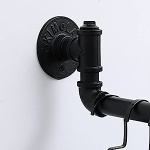 SCDGRW Heavy Duty 13.6 Inches Industrial Pipe Coat Hook Rack, Rustic Vintage L Shaped Clothes Towel Holder Hanger Iron Pipe Wall Mounted Garment Hook for Closet Laundry Room