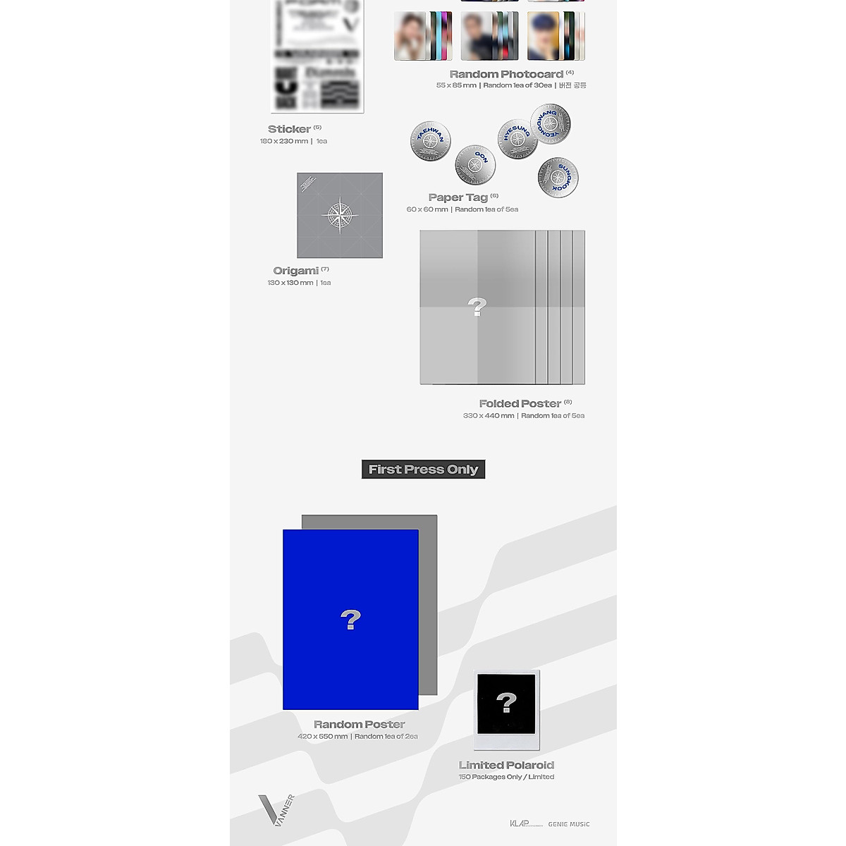 VANNER VENI VIDI VICI 1st Mini Album Full 3 Verion SET Vicotry Vanner Version+Voyage of Dreams Version+PLVE Version+Tracking Sealed