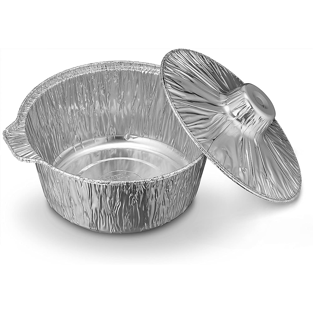 Nicole Fantini Disposable Aluminum Pot With Lid Complete Set Good to use on Stove (3, Small: 3.5Qrtz: 9X5 (LXH)), Silver