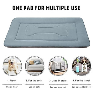 JoicyCo Large Dog Bed Crate Pad Mat 42in Washable Non-Slip Bottom Pet Bed Cat Beds Mattress Kennel Pad