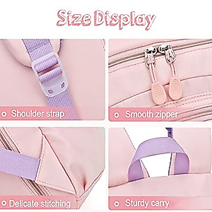 JEKAVA Kawaii Kids Backpack Cute School Bookbag for Girls Quicksand Middle School Students Rucksack Waterproof Large Capacity (Purple, Big)