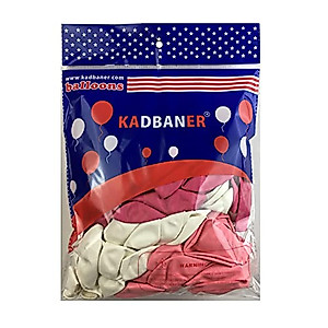 KADBANER White light pink rose red Balloons,100-Pack,12-Inch Latex Balloons, Wedding, Birthday Party, Baby Shower, Christmas Party Decorations