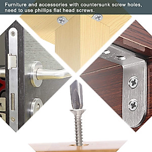 Wood Screws - 120PCS Flat Head Phillips Screws, 304 Stainless Steel Screw with Adjustable Wood Countersink Kit (#6 x 3/4")