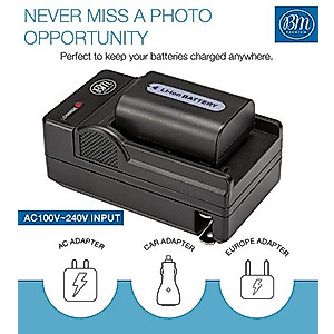 Pack Of 2 NP-FH50 Batteries + Battery Charger For Sony Alpha DSLR A230 DSLR A290 DSLR A330 DSLR A380 DSLR A390 Digital SLR Camera + More!!