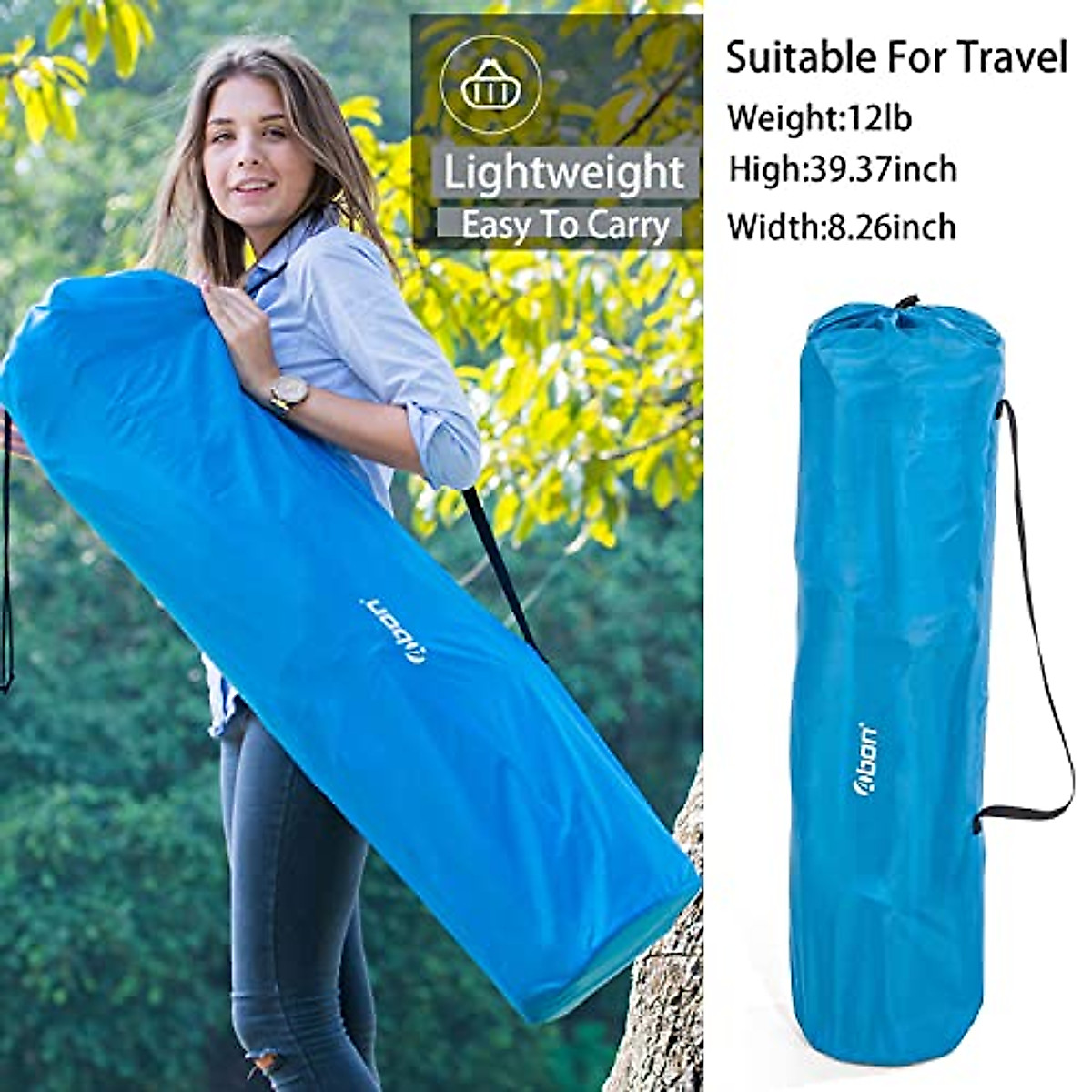 Abon Portable 6 Panel Play Pen Playard for Infants and Babies Indoor and Outdoor, Lightweight Mesh Toddler Hexagon Fence Play Area Washable,Foldable 53" Wx 30" H(Blue)…