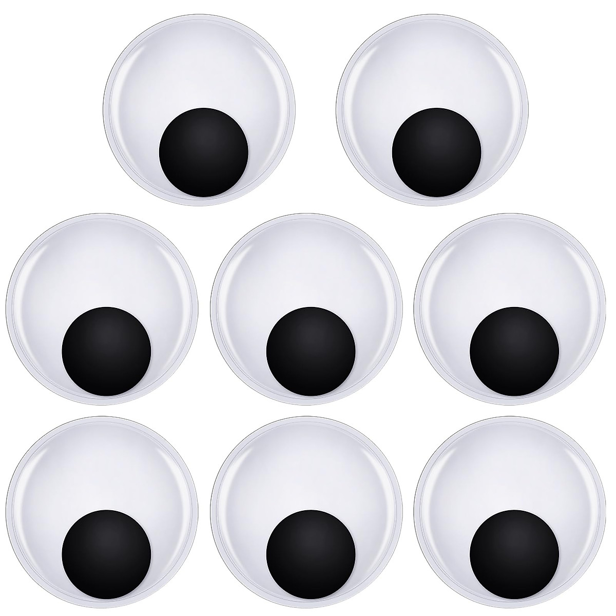 TOAOB 8pcs Giant Googly Eyes 4 Inch Plastic Wiggle Eyes with Self Adhesive White Googly Eyes for DIY Crafts Christmas Halloween Decoration