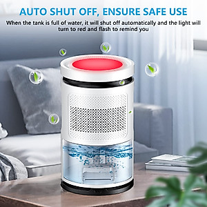 Dehumidifiers for Home Room Up to 700 sq ft, SEAVON 85oz Larger Water Tank Quiet Portable Dehumidifier for Basement Bathroom Bedroom Closet RV, Equipped with Sleep Mode Auto off 7 Colors Light