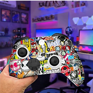 HK Studio Sticker Bomb Decal Skin to Cover X-Box Series X with No Bubble, Waterproof, Full Protection - Including 2 Controller Skins and Console Skin
