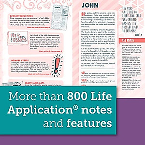 Tyndale NLT Girls Life Application Study Bible, TuTone (LeatherLike, Purple/Teal), NLT Bible with Over 800 Notes and Features, Foundations for Your Faith Sections
