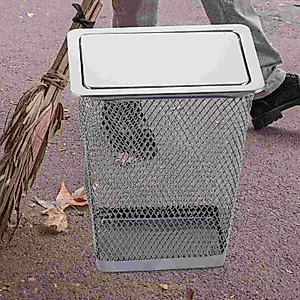 HKDHF Stainless Steel Flap Flush Recessed Built-in Balance Swing Flap Lid Cover Trash Bin Garbage Can Kitchen Counter Top