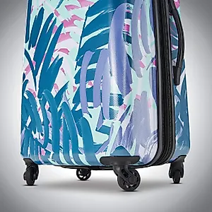 American Tourister Moonlight Hardside Expandable Luggage with Spinner Wheels, Palm Trees, Carry-On 21-Inch