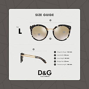 Dolce & Gabbana DG4268 911/6E 52M Cube Black/Gold/Gradient Light Brown Mirror Gold Round Sunglasses For Women+ BUNDLE with Designer iWear Eyewear Kit