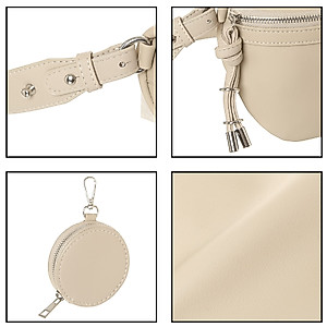 Haytijoe Crossbody Sling Bag for Women Fanny Packs Vegan Leather Bum Bag for Travel (Style6-Khaki)