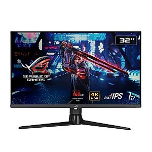ASUS ROG Strix 32” HDMI 2.1 DSC Gaming Monitor (XG32UQ) - 4K UHD (3840 x 2160), Fast IPS, 160Hz, 1ms, G-SYNC compatible, FreeSync Premium Pro, DisplayPort, USB, HDMI, DisplayHDR600, Variable Overdrive