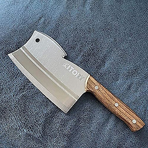 Kitory Meat Cleaver Butcher Knife Bone Cutter Multi-Purpose Dual Edges Heavy Duty Kitchen Chopper Knife for Bone Meat Vegetable Chinese Chefs Knife with Ergonomic Pearwood Handle Holiday Gift