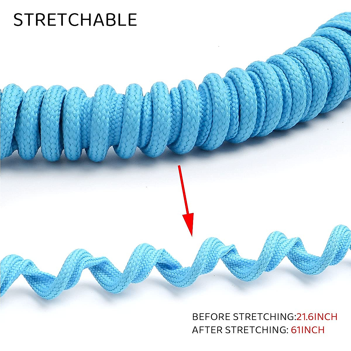 SPENCER Kayak Paddle Leash - Kayak Rod Leash Safety Tool Paddle Lanyard Rope Kayak Accessories Stretchable Coiled Lanyard Leash for Kayak and SUP Paddles, Fishing Poles Rods (Yellow, 1 Pack)