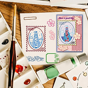 PH PandaHall Clear Stamps, Japanese Textures Rubber Stamps PVC Plastic Silicone Stamps Transparent Seal Stamps for DIY Scrapbooking, Photo Album Decorative, Cards Making, 6.2x4.3inch