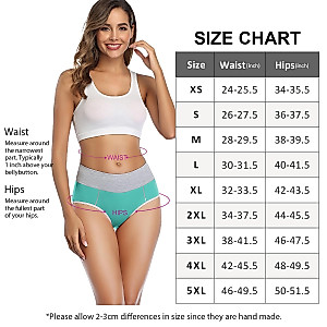 wirarpa Women's Cotton Underwear High Waist Stretch Briefs Soft Underpants Breathable Panties 4 Pack X-Large