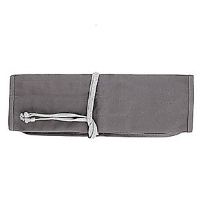 GLOGLOW Canvas Paintbrush Wrap Roll Up Case Holder, Gray Canvas Paintbrush Holder Paint Pen Roll Up Bag Case Travel Drawing Paintbrush Roll Organizer (Brushes NOT Included)
