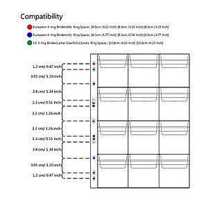 Coin Pocket Pages - 12 Pockets Standard 9-Hole Coin Pocket Inserts Collecting Sleeves for Coins 10 Sheets CS03112