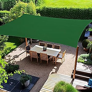 Artpuch 12'x12' Customize Dark Green Sun Shade Sail UV Block 185 GSM AT0812 Commercial Rectangle Outdoor Covering for Backyard, Pergola (Customized Available)