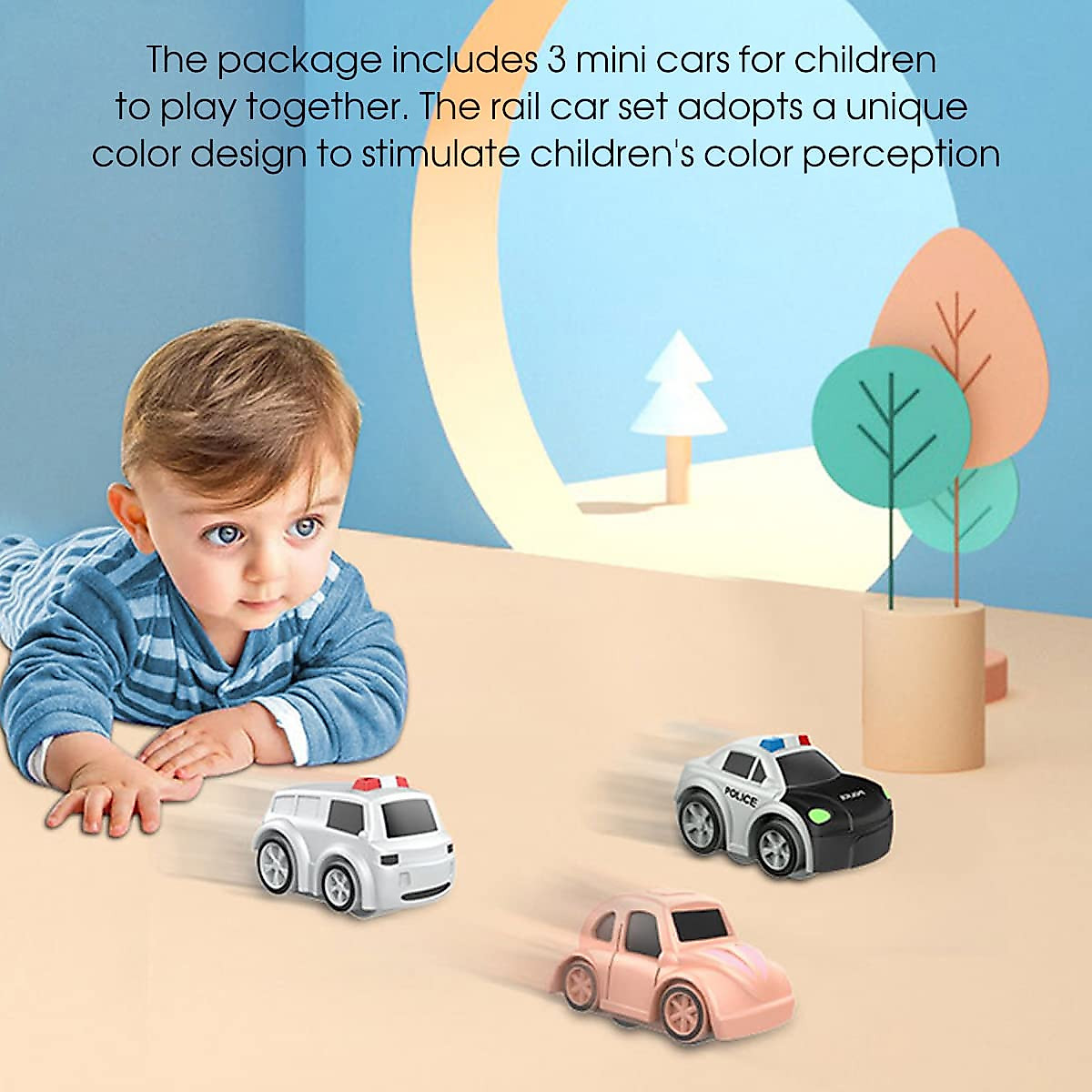 Car Rescue Adventure Toys for 3 4 5 6 7 8 Years Old,Race Car Tracks for Boys Girls,City Rescue Toy Set Montessori Toy Car Race Tracks Parking Playsets for Toddlers (Blue)