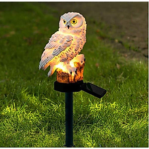 LED Garden Lights - Solar Night Lights Owl Shape Solar-Powered Lawn Lamp - Waterproof, Energy Saving (Warm White)