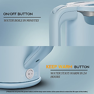 Dezin Electric Kettle with Keep Warm Function, BPA Free Window-Glass Double Wall Design Electric Tea Kettle, 1.5L Bicolor LEDHot Water Kettle with Auto Shut-Off and Boil Dry Protection for Coffee, Tea