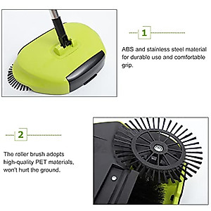NOLITOY Hand Push Floor Sweeper Broom Carpet Sweeper Floor Cleaning Mop, 360° Rotating Cleaning Sweeper for Home Office Carpet Cleaning