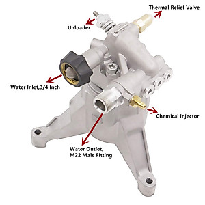 Universal Power Pressure Washer Pump for 3000-3200 PSI - Power Washer Vertical Pump - 2.5 GPM Water Pump 7/8" Vertical Shaft Pump