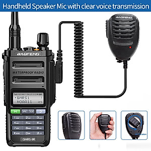 Baofeng GMRS-9R GMRS Radio Waterproof IP67 Two Way Radios Rechargeable Walkie Talkies Long Range NOAA Weather Alerts Scan With extra Battery,Programming Cable,Tactical Antenna,Speaker Mic,Tactical Bag