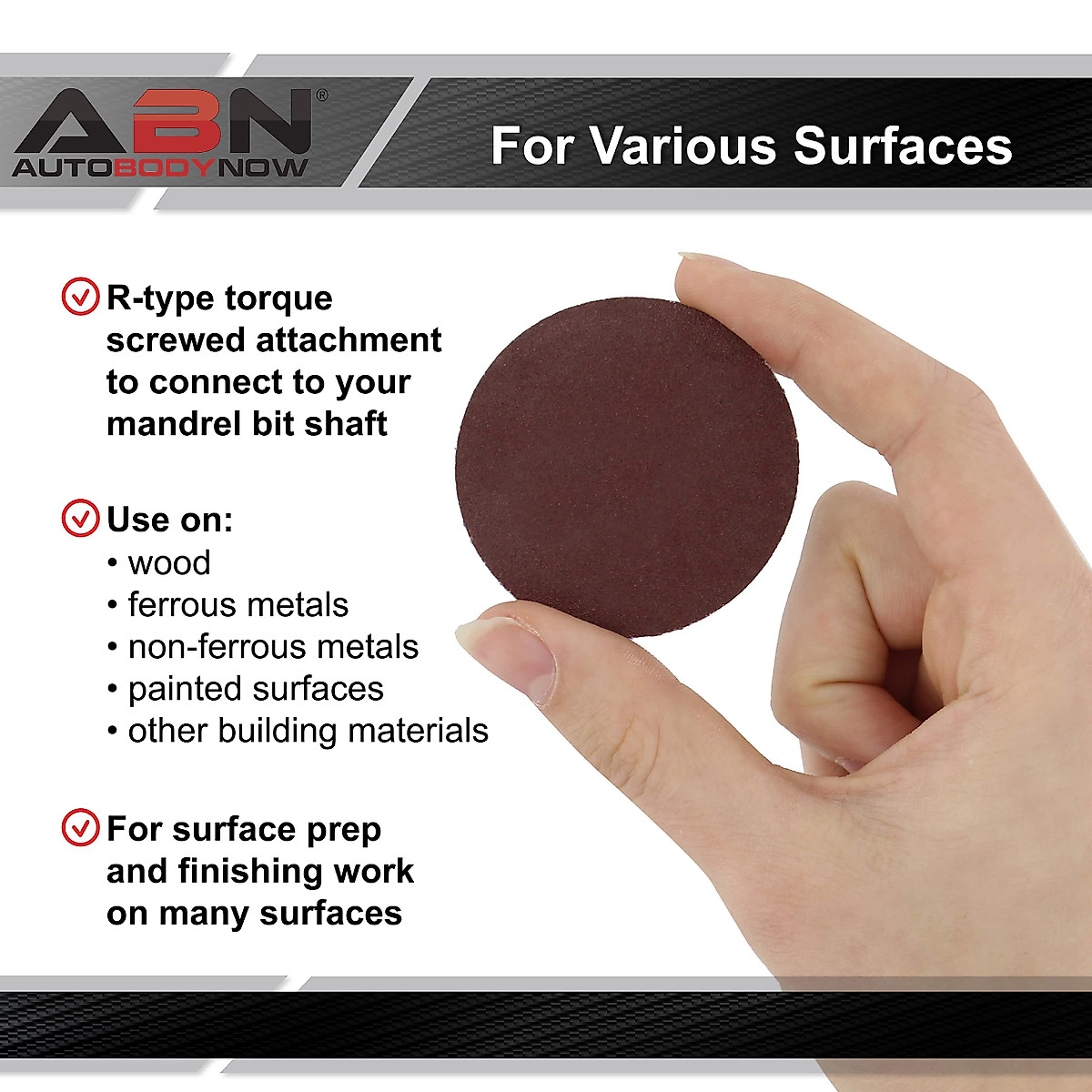 ABN Aluminum Oxide Sandpaper Disc, 50pk - 2in 120 Grit Sanding Disc Set, Circle Sander Pads Abrasive Round Sandpaper