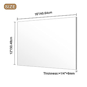 Clear Acrylic Plexiglass Sheet-1/4 Thick Cast - 12" x 16" (2 Pack)6mm Clear Acrylic Sheets for DIY, Signs and Crafts