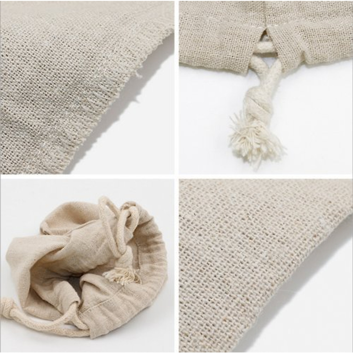 12 Pcs Double Drawstrings Cotton Bags Muslin Cloth Storage Reusable Pouches for Jewelry Tea Spices Herbs Fruits DIY Wedding Party Gift Bags Craft (8" x 10")