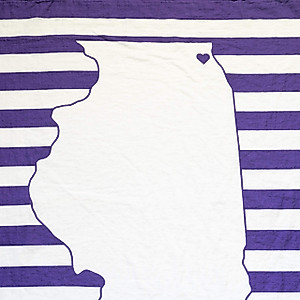 TWIG & BALE Evanston Illinois Northwestern Baby Blanket Organic Cotton Muslin Swaddle Blanket - 47" x 43" - Fans of Northwestern Wildcats Baby Gift for Boys Girls Newborn Receiving