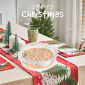 ATRDTO 11inch Food Storage Container with Lid -Pie Keepers Clear Plastic Food Storage Containers Holds 9~10Inch Cakes Pies Pastries (White 1pc)